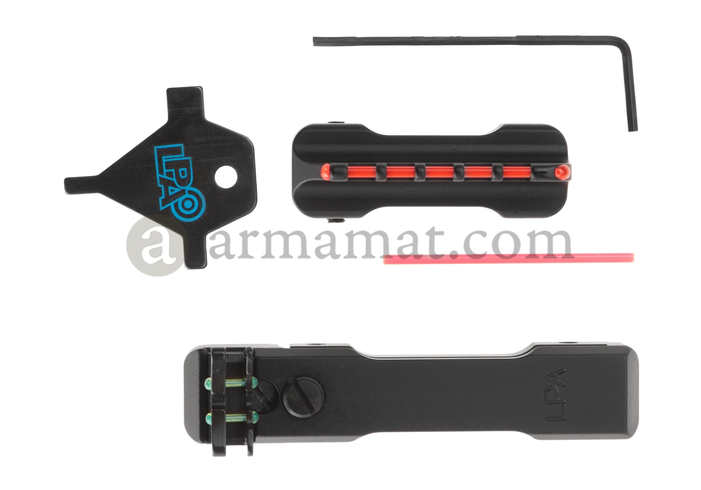 LPA Adjustable Fiber Optic Sights Set for 6-8mm Shotgun Ribs (2024 ...