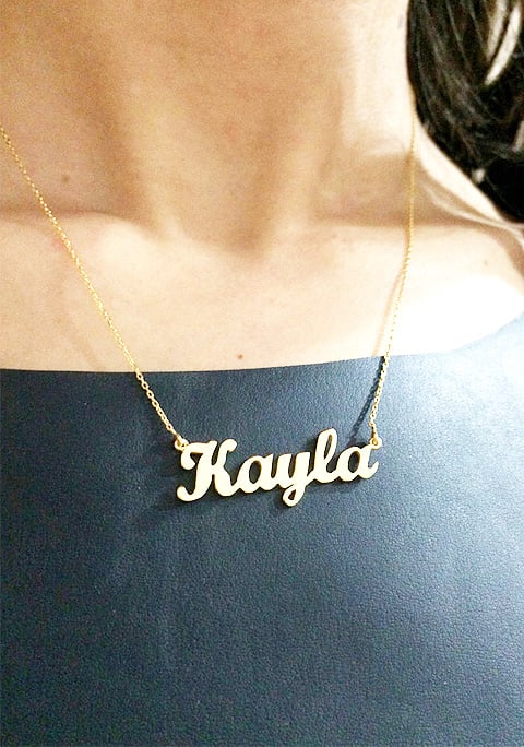 custom Kayla style silver Personalized Name Necklace - 1000037986