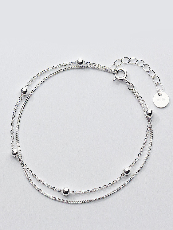 Fashion Double Layer Design S925 Silver Bracelet - 1000028129