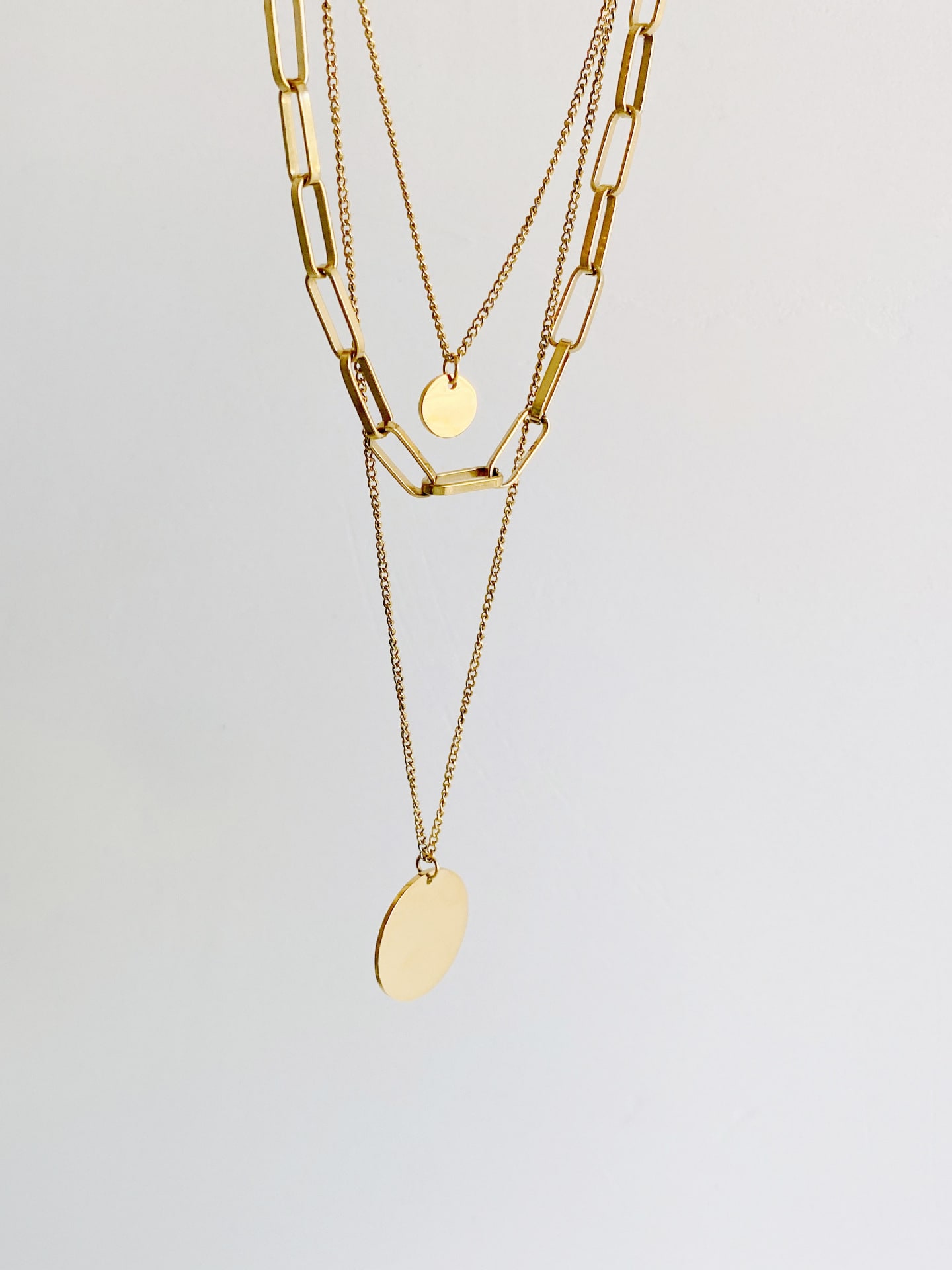 Titanium Three-layer chain stacking medal Smooth chain multi-layer ...