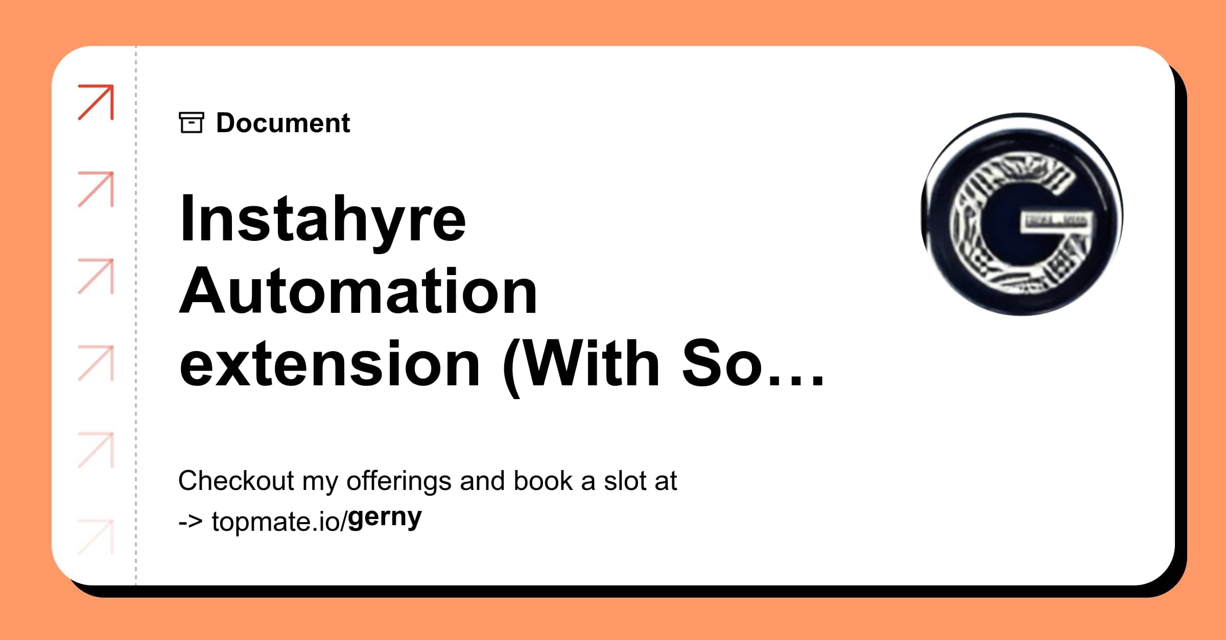 Instahyre Automation extension (With Source Code) with Gerny