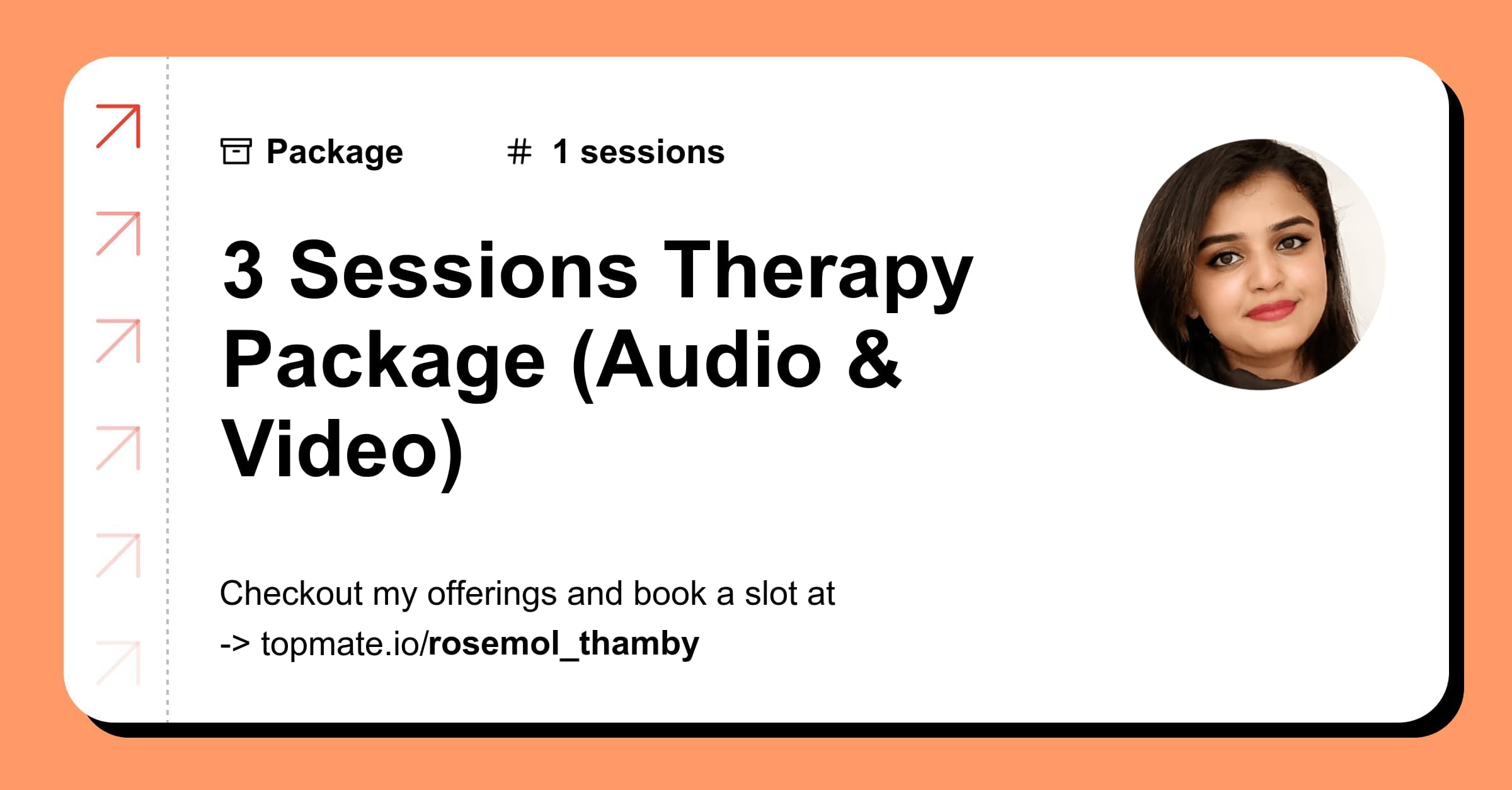3 Sessions Therapy Package (Video Sessions) with Rosemol Thamby