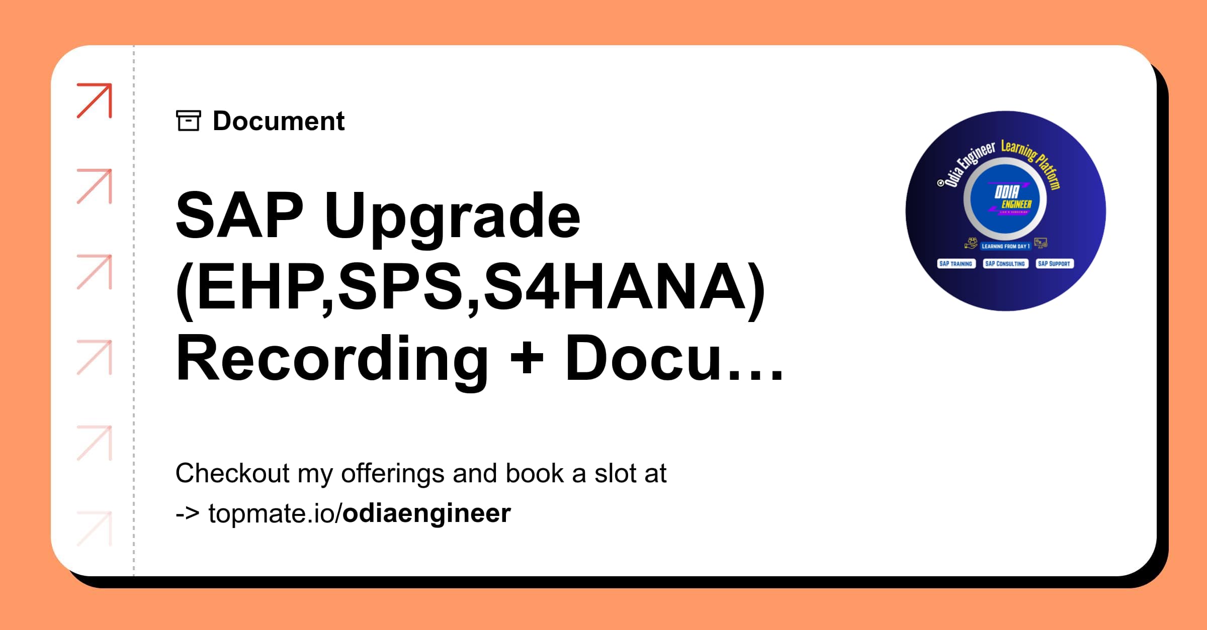 SAP Upgrade (EHP,SPS,S4HANA) Recording + Document with Odia Engineer
