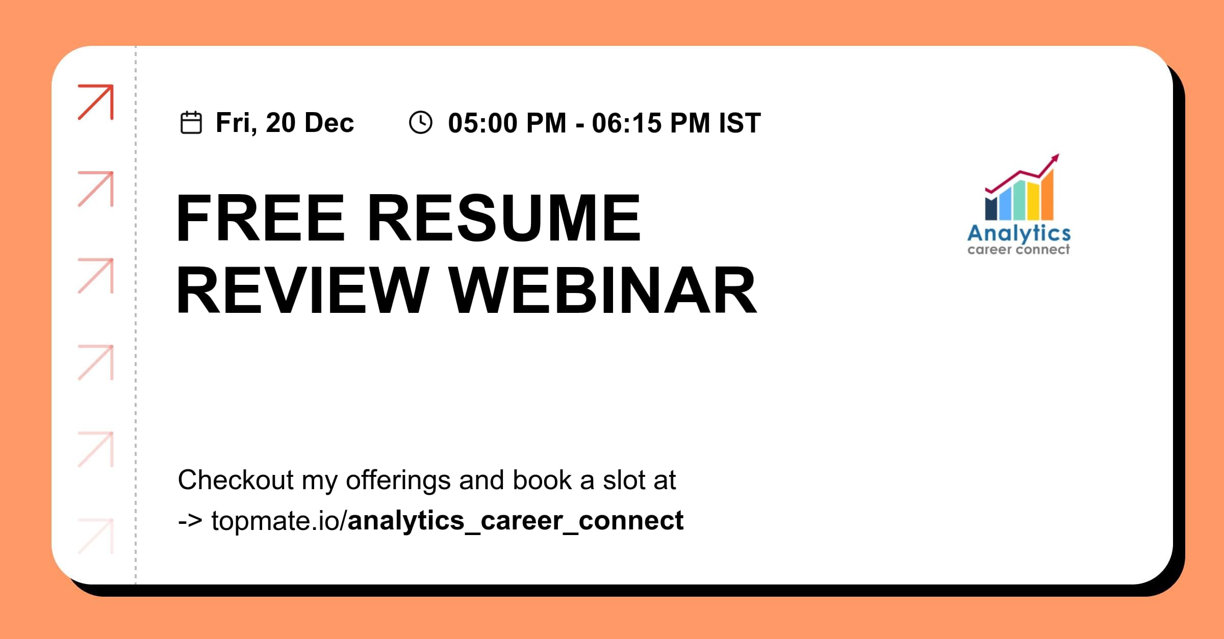 FREE RESUME REVIEW WEBINAR with Analytics Career Connect