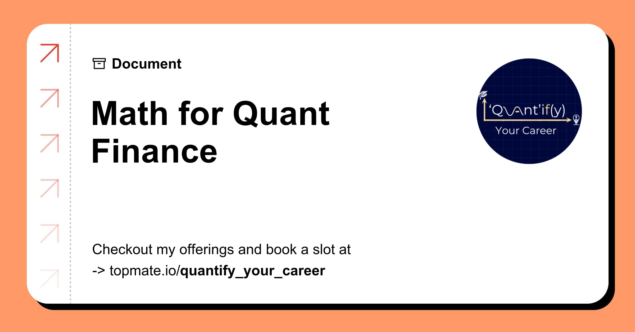 Math guide for Quant Finance with 'Quant'ify Your Career