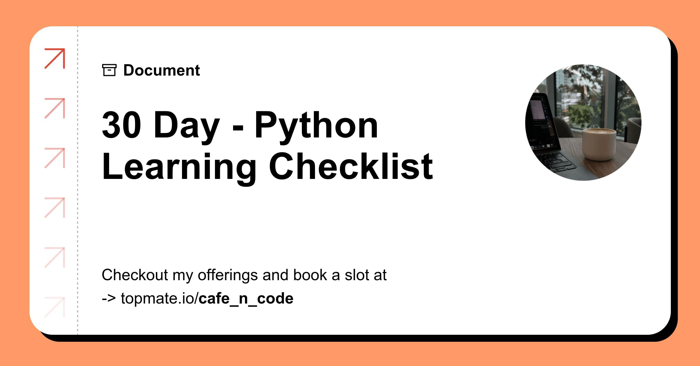 30 Day - Python Learning Checklist with CafeAndCode
