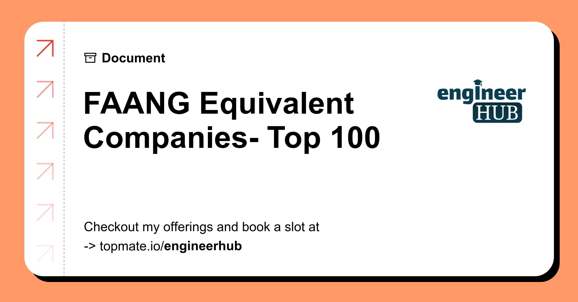 FAANG Equivalent Companies- Top 100 with engineer HUB