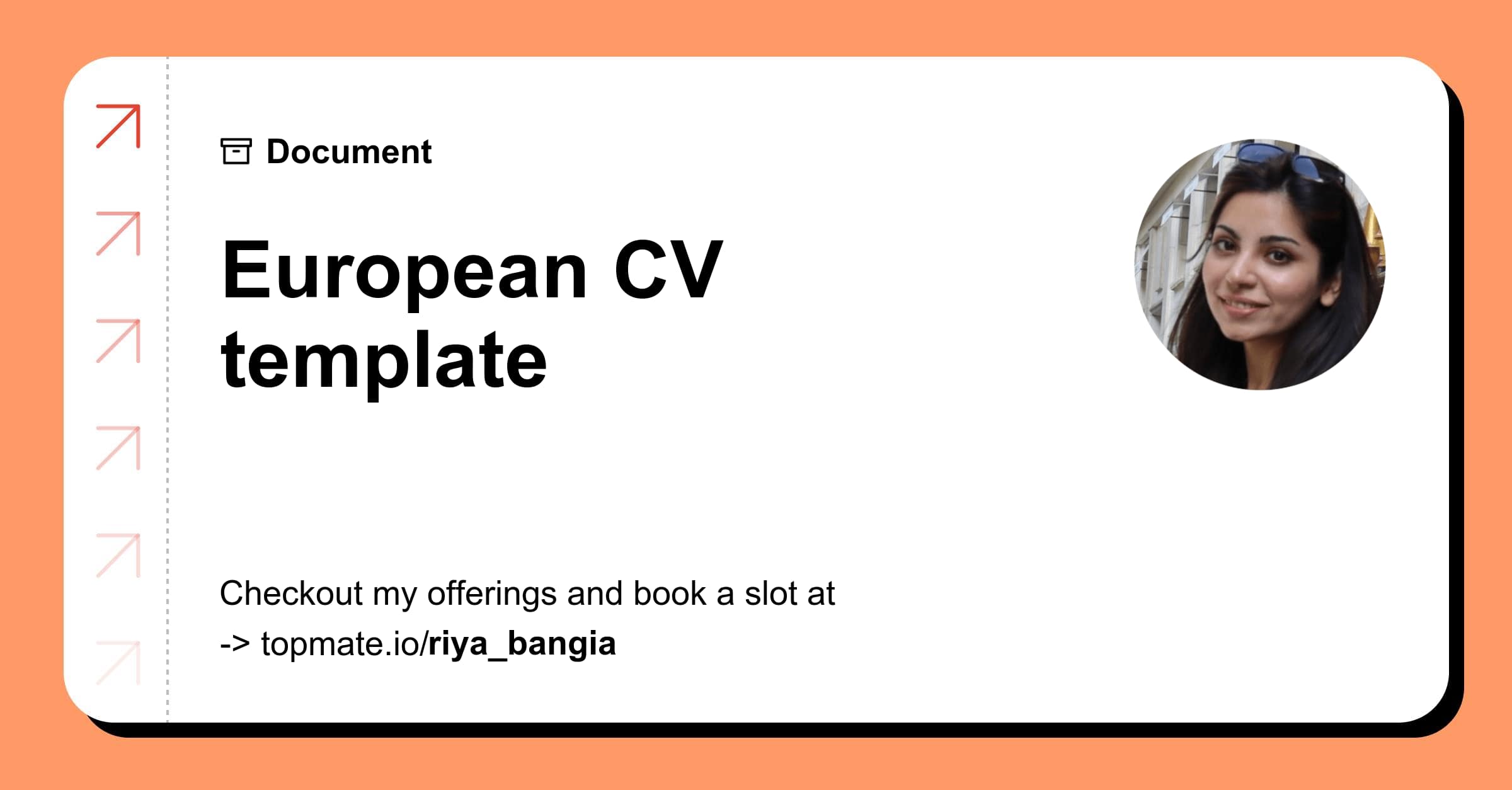 European CV template with Riya Bangia