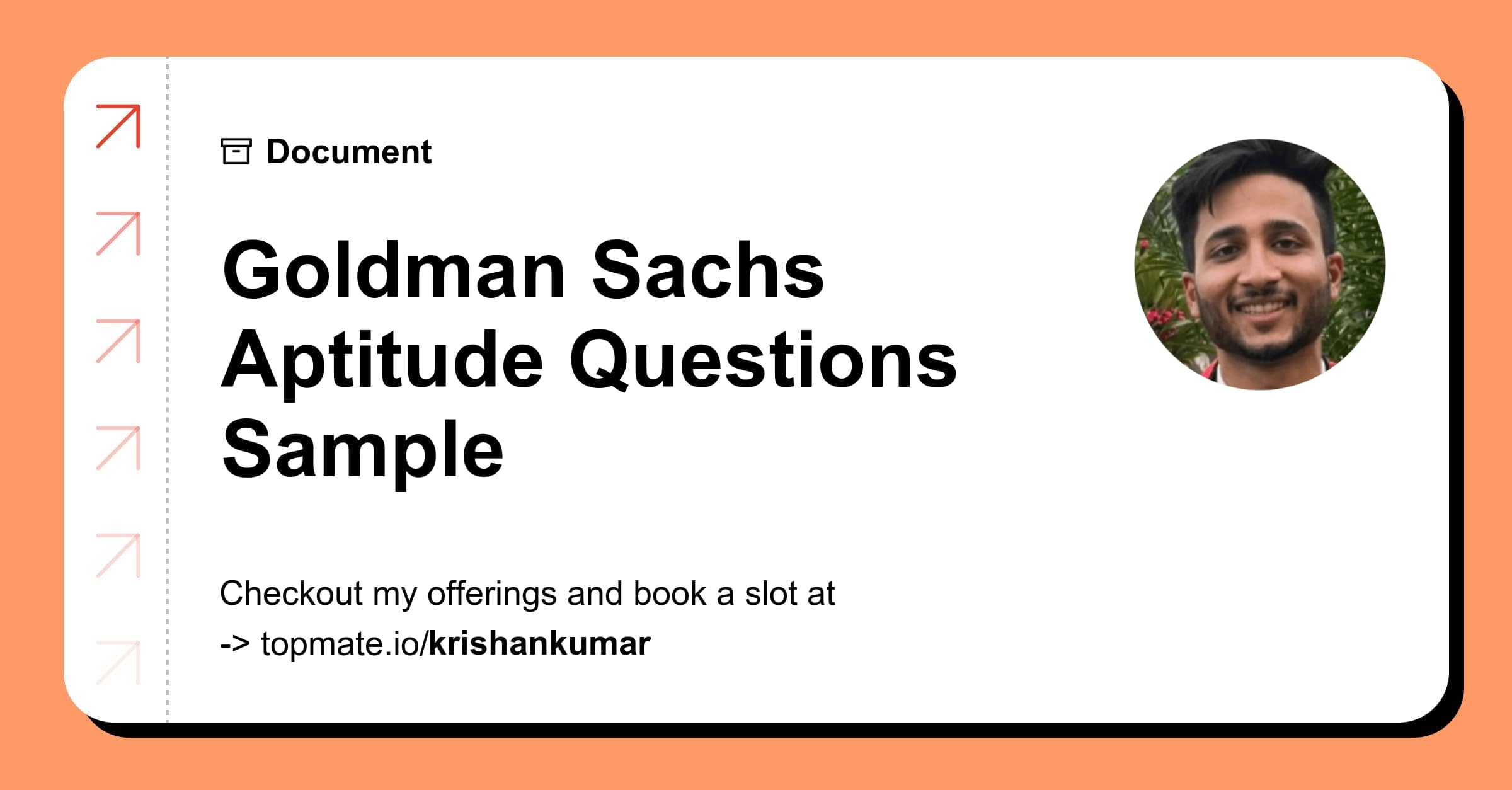 Goldman Sachs Aptitude Questions Sample with Krishan Kumar
