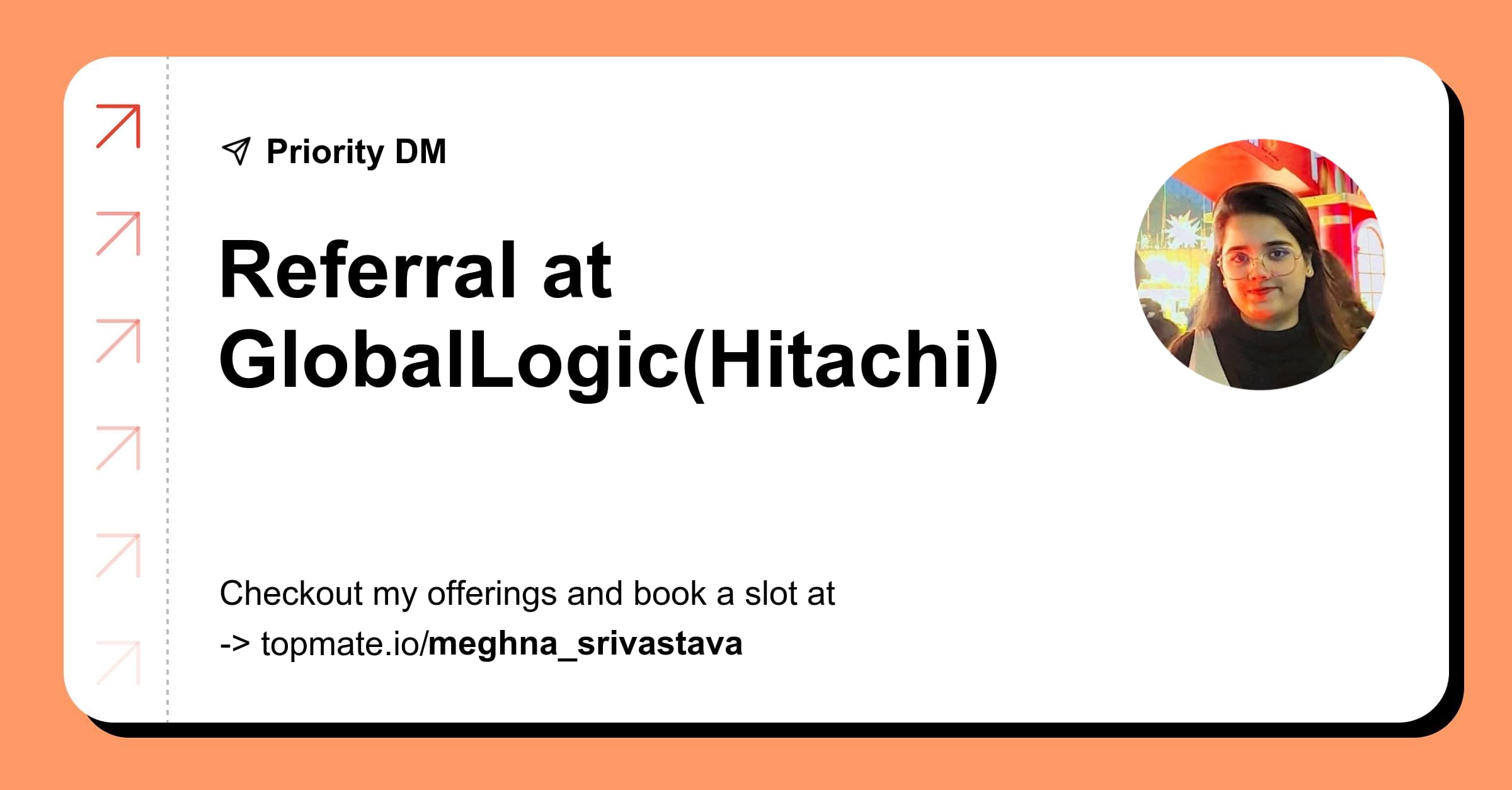 Referral at GlobalLogic(Hitachi) with Meghna Srivastava