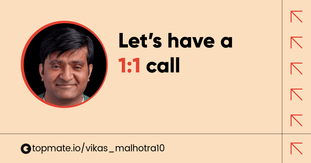 Vikas Malhotra - Book a call on Topmate