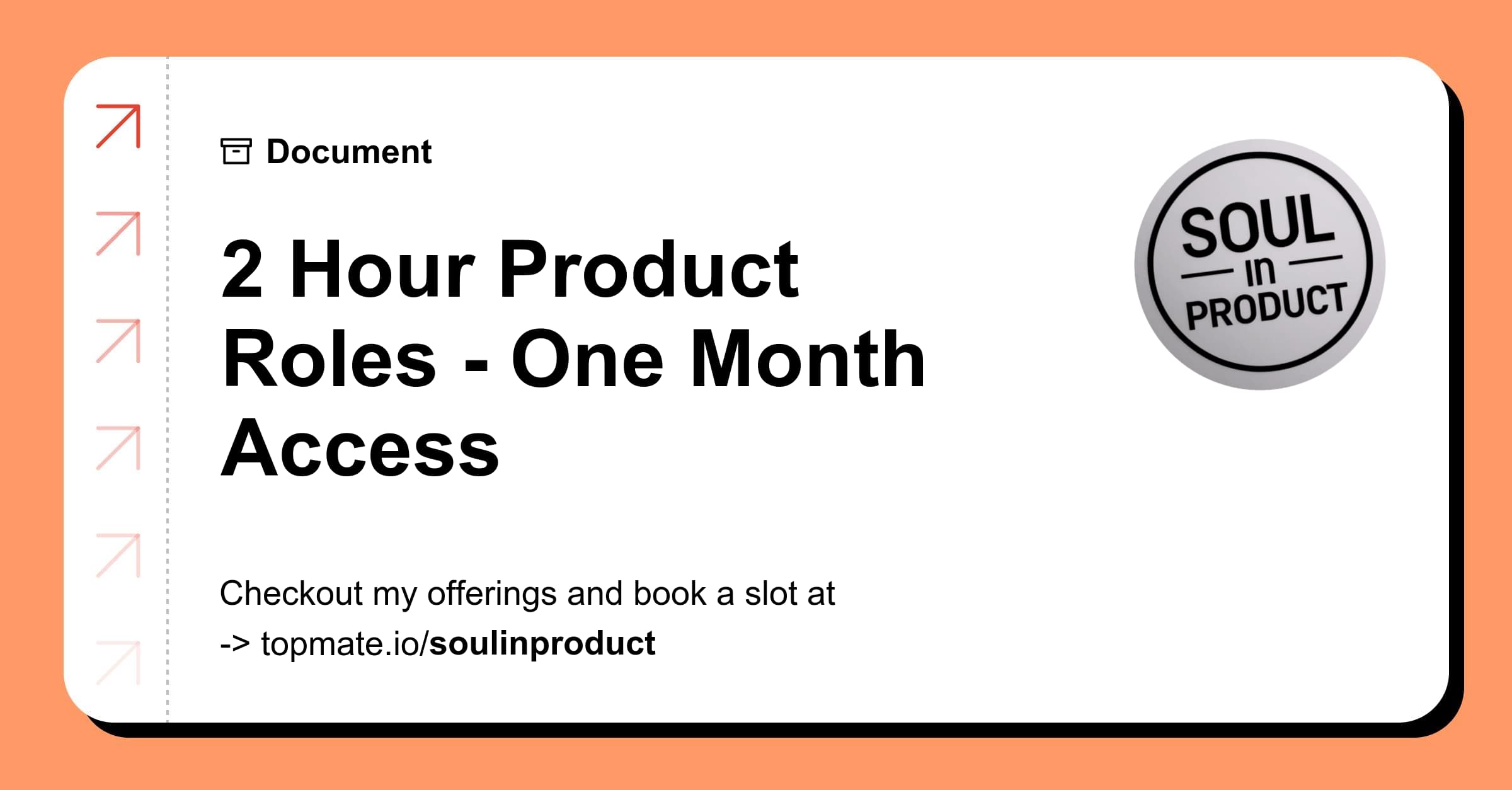 2 Hour Product Roles - One Month Access with Soul in Product