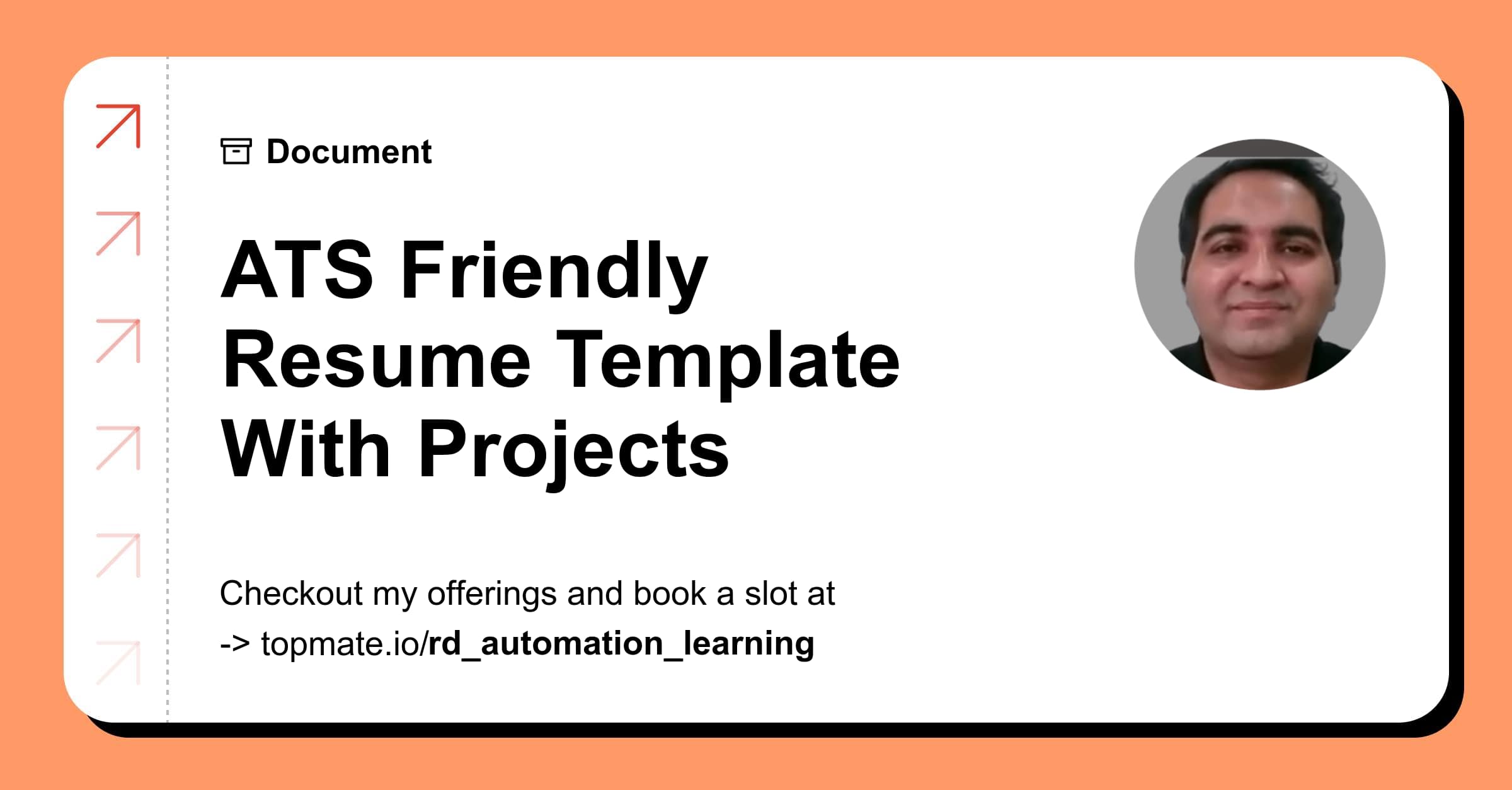 ATS Friendly Resume Template With Projects with RD Automation Learning
