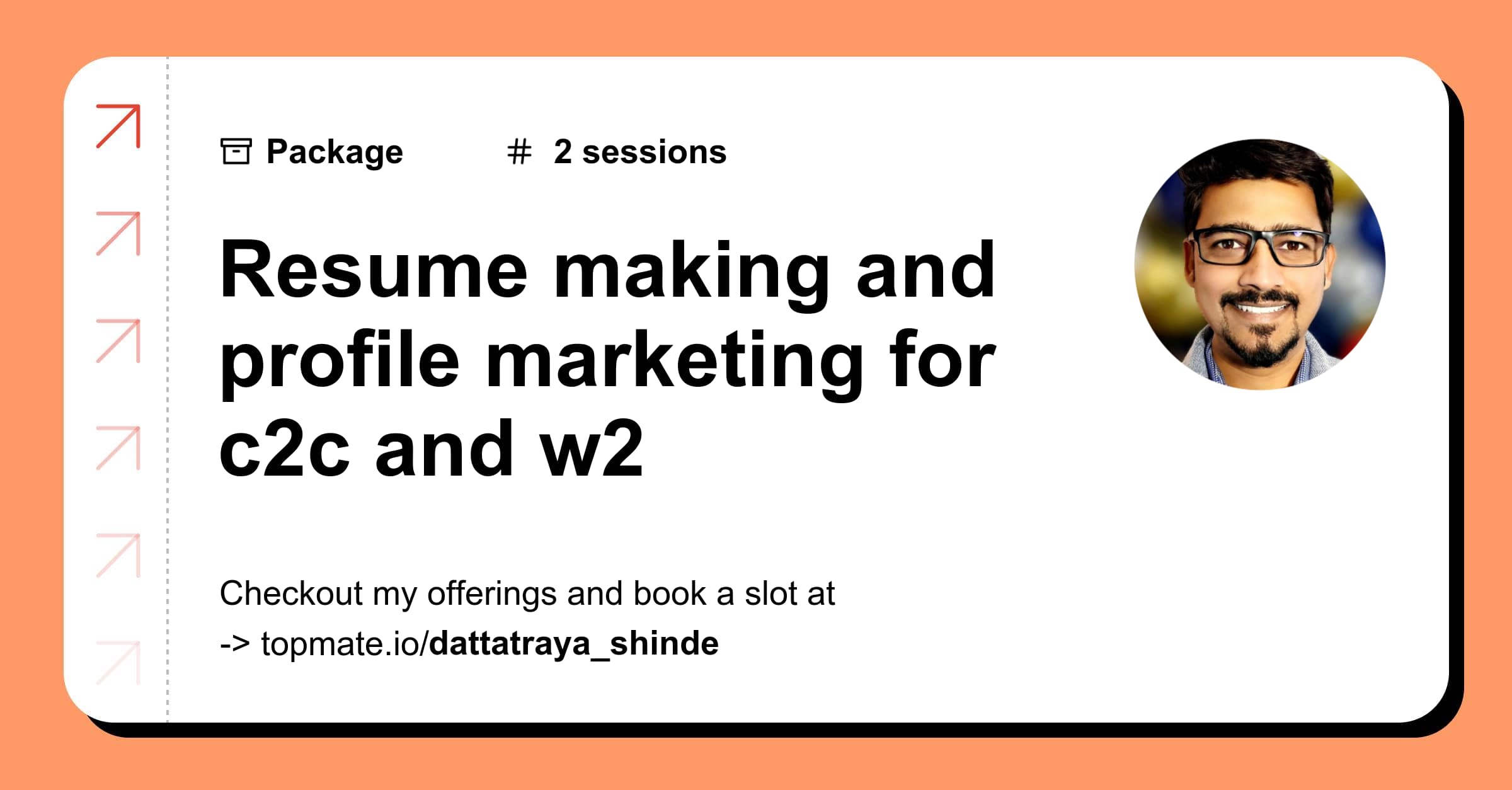 Resume making and profile marketing for c2c and w2 with Dattatraya ...