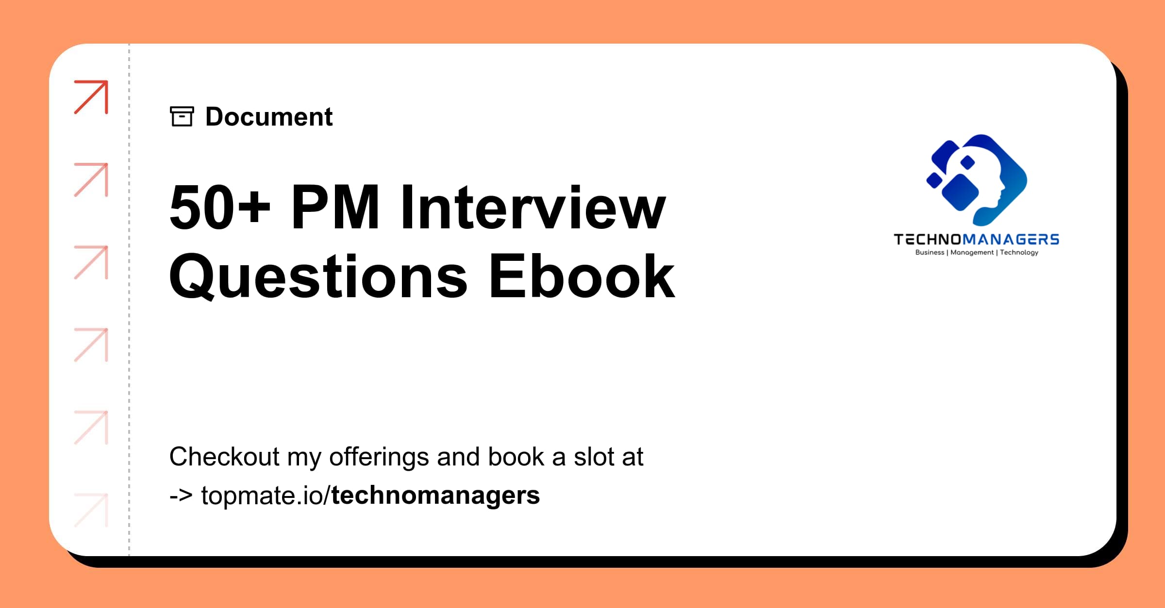 50+ PM Interview Questions Ebook with Technomanagers