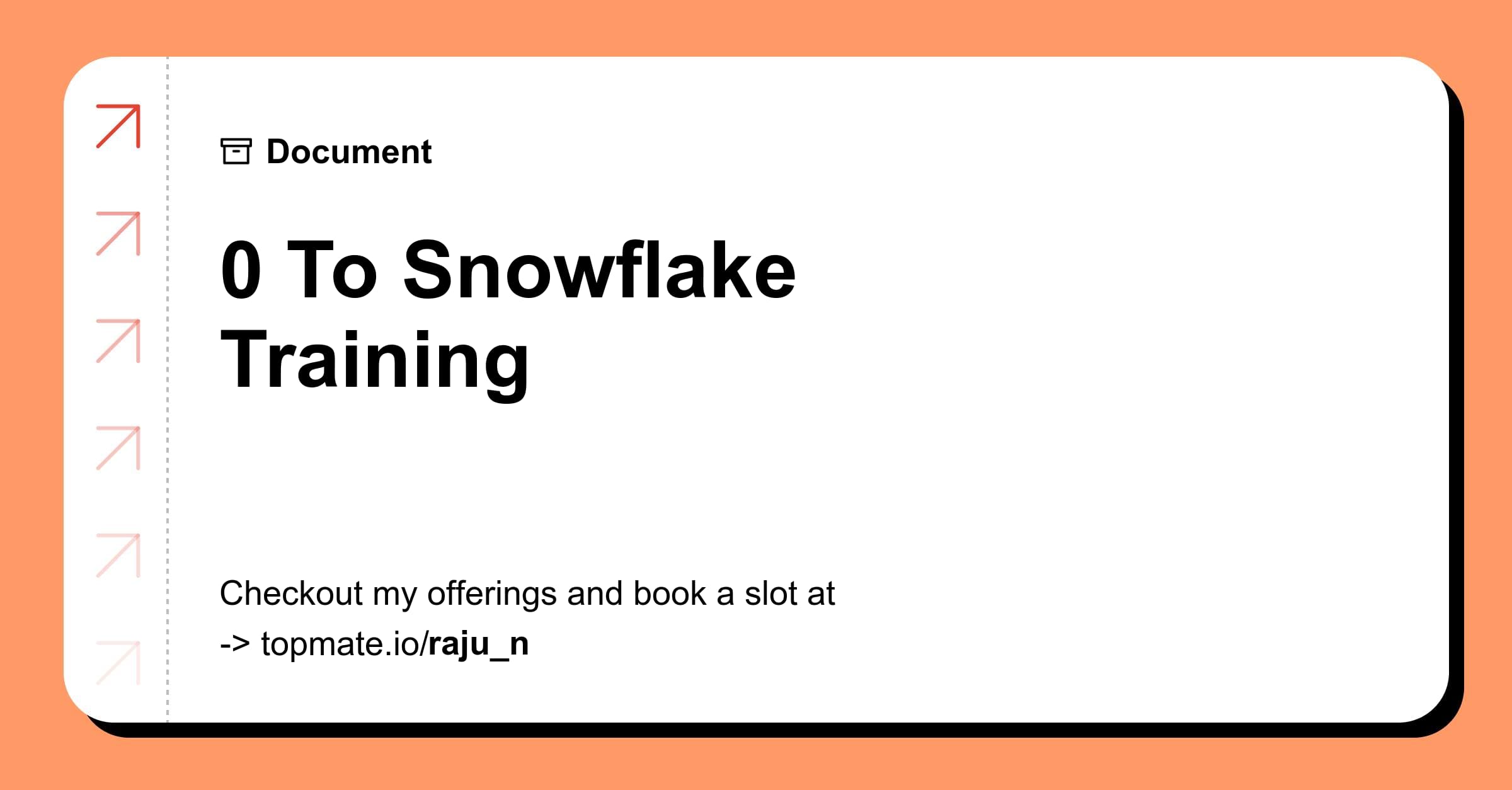 0 To Snowflake Training with Venkat. Data Architect