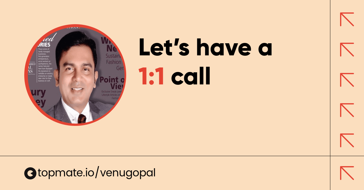 Venugopal Bangalore Krishnappa - Book a call on Topmate