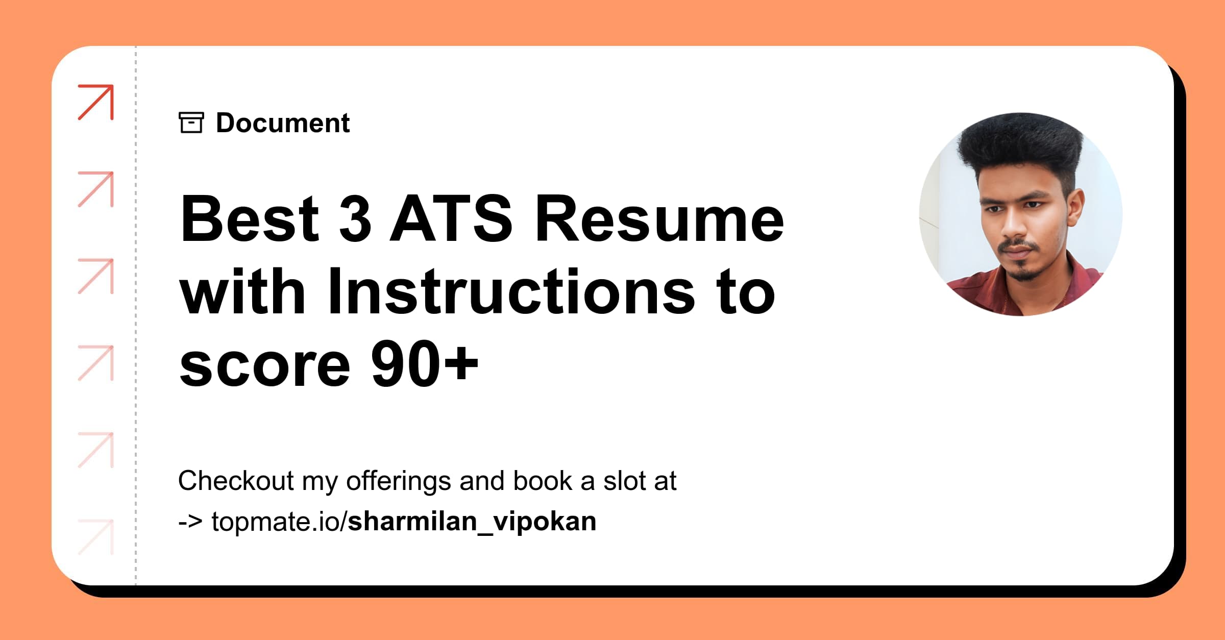 Best 3 ATS Resume with Instructions to score 90+ with Sharmilan Vipokan