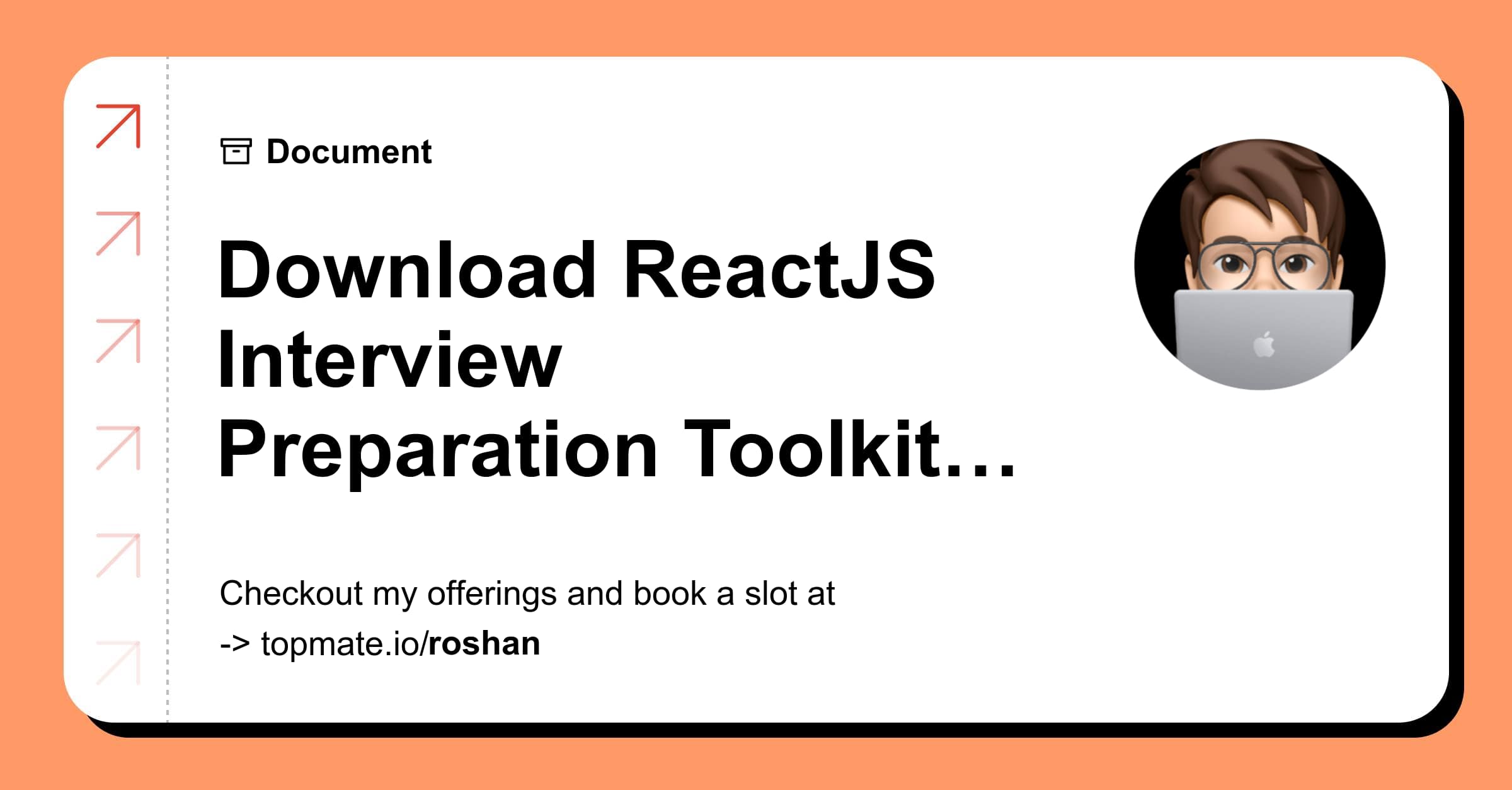 Download ReactJS Interview Preparation Toolkit PDF with Roshan Kr.