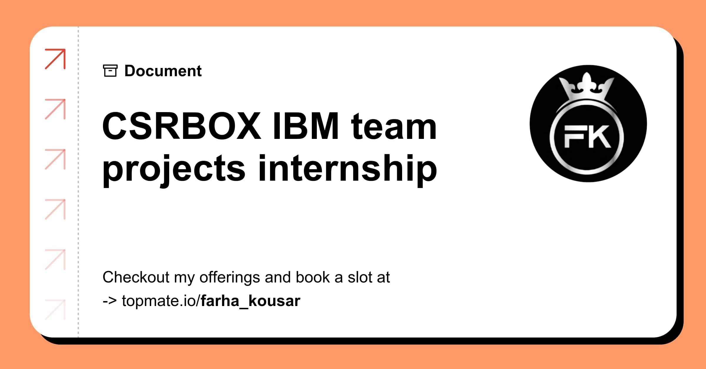 CSRBOX IBM team projects internship with Farha Kousar