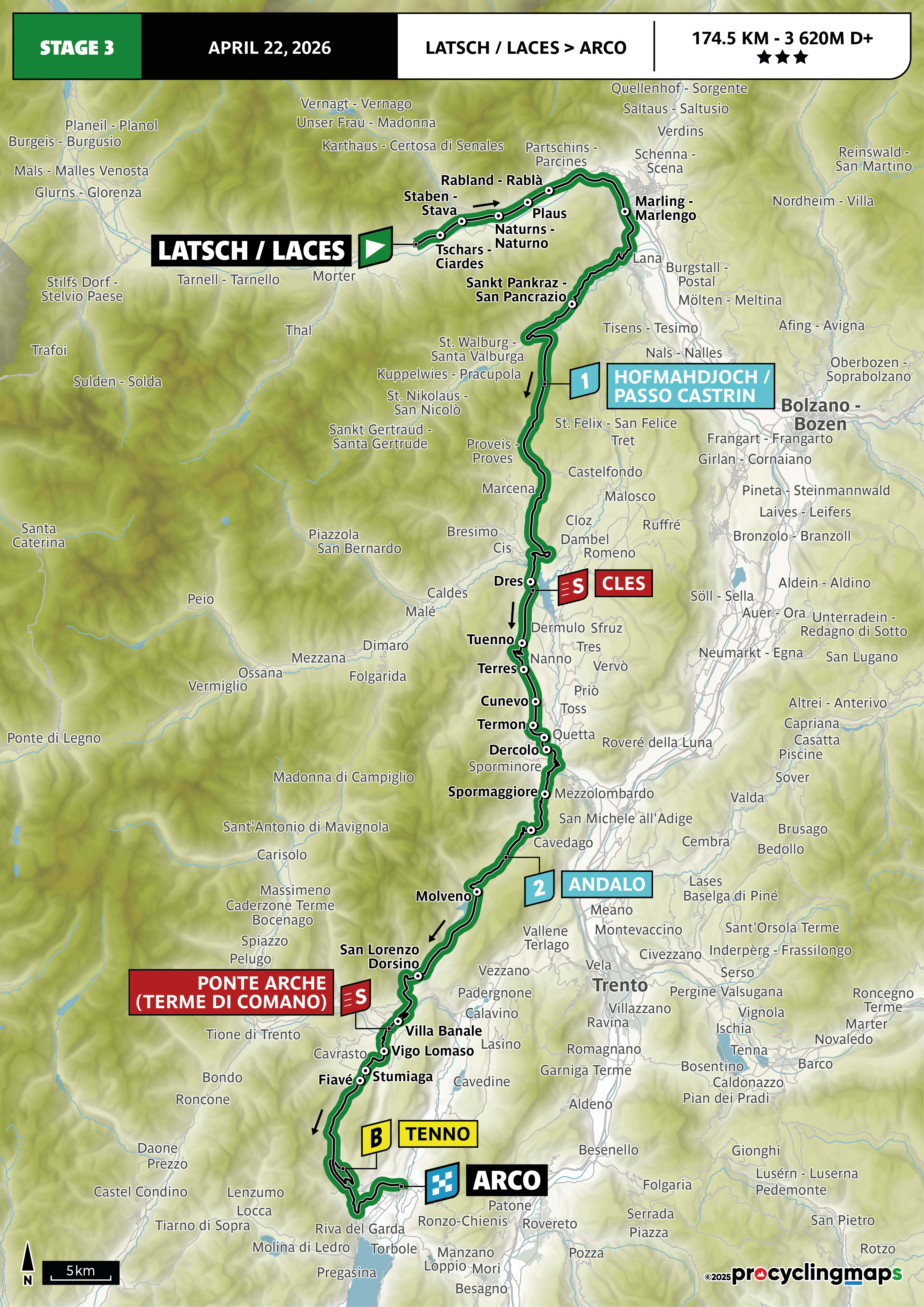 Etappe 3/2026: Latsch - Arco - Tour of the Alps