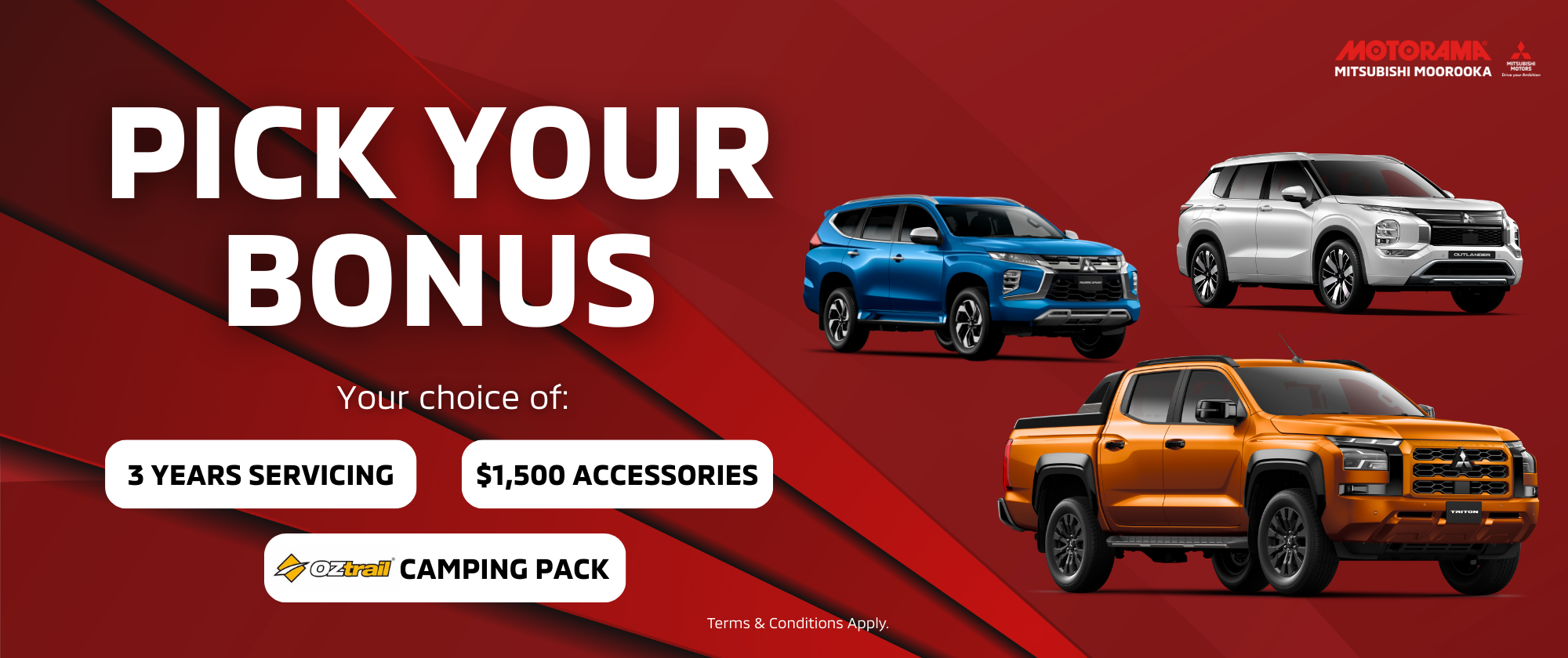 Pick Your Bonus Motorama Mistubishi | Motorama Mitsubishi