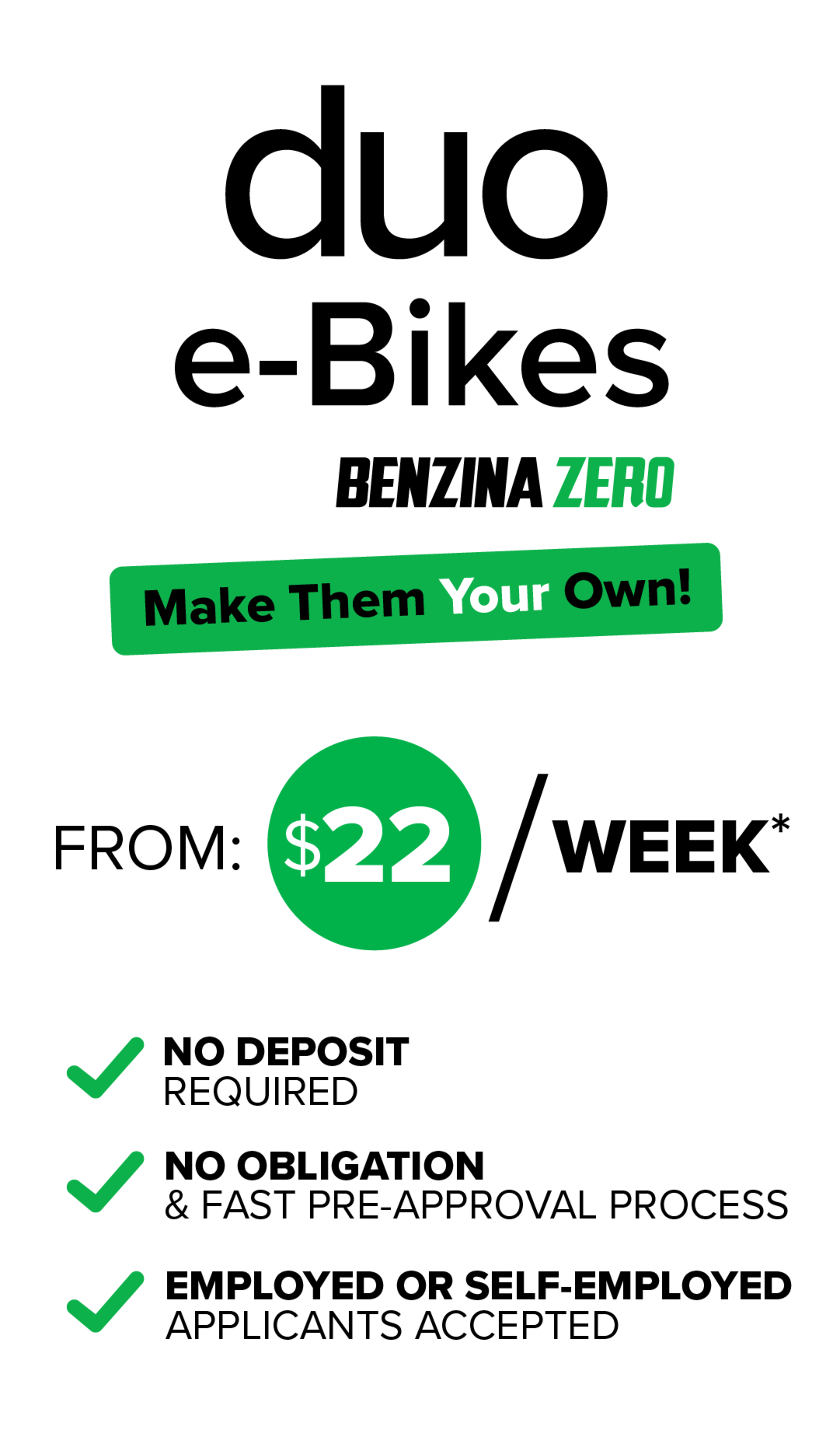 Benzina Zero - Duo & Duo Plus - eBikes | Westpoint EV