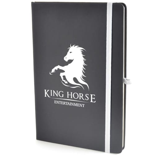 Custom Branded Black A5 Soft Touch Notebook | Total Merchandise