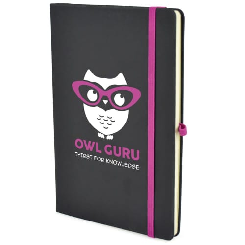 Custom Branded Black A5 Soft Touch Notebook | Total Merchandise