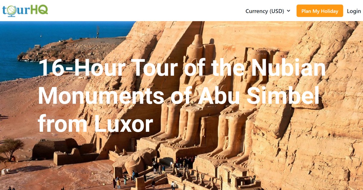 16-Hour Tour of the Nubian Monuments of Abu Simbel from Luxor