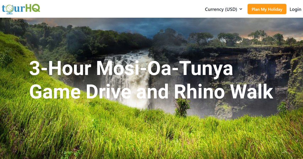 3-Hour Mosi-Oa-Tunya Game Drive and Rhino Walk