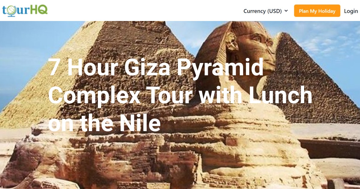 7 Hour Giza Pyramid Complex Tour with Lunch on the Nile