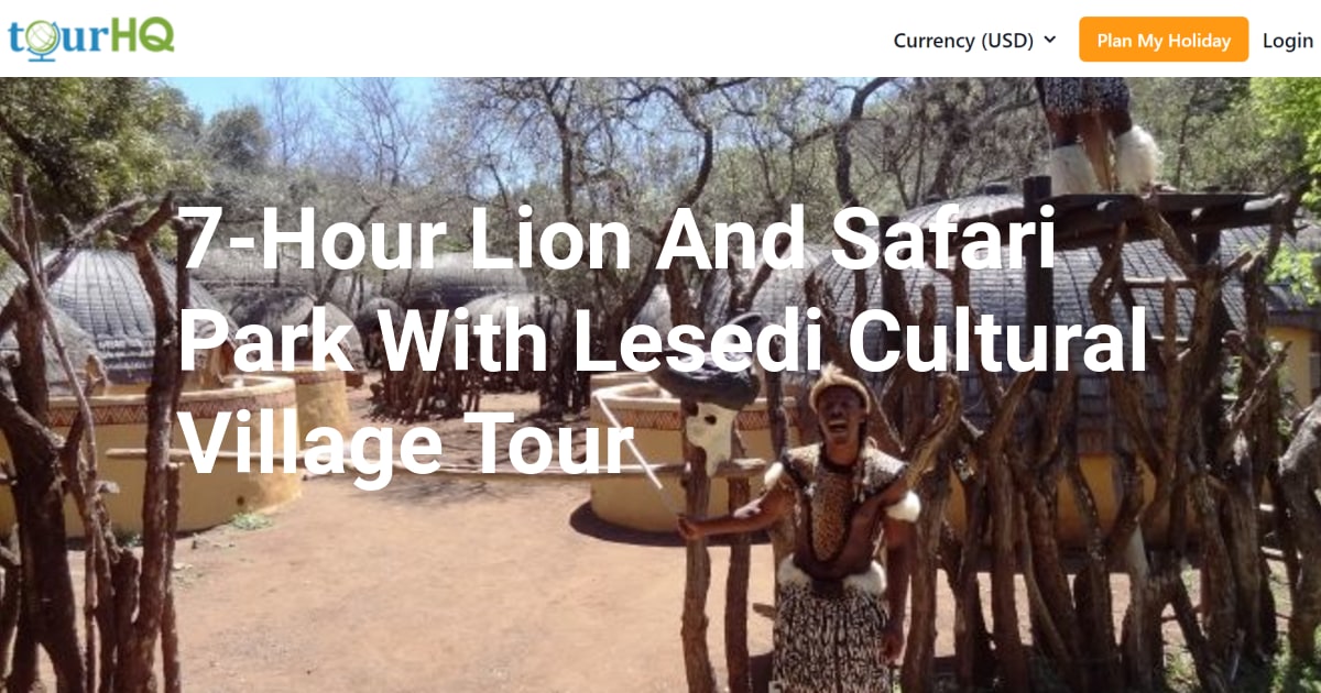 7-Hour Lion And Safari Park With Lesedi Cultural Village Tour