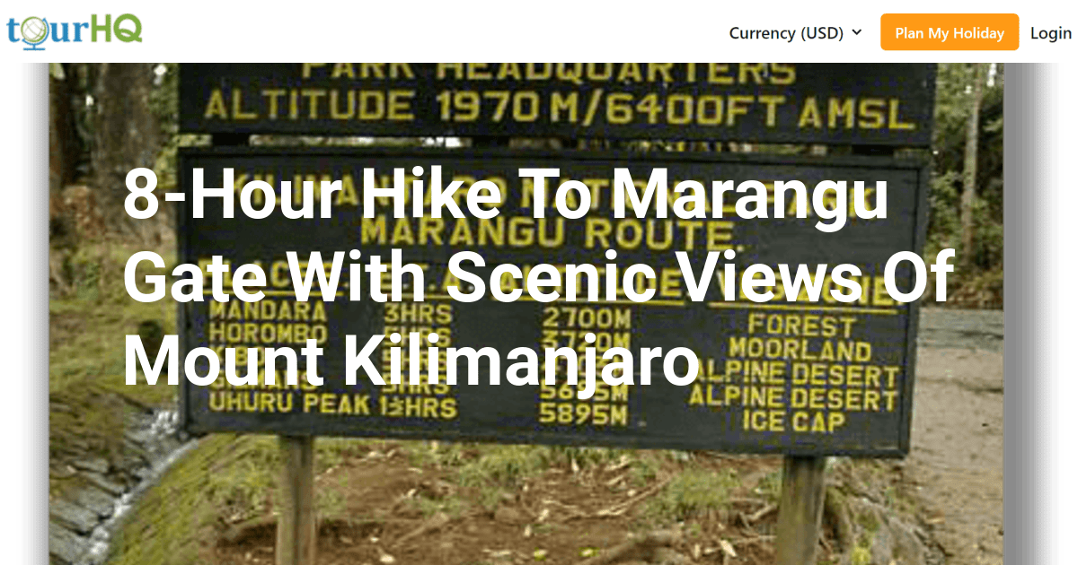 8-Hour Hike To Marangu Gate With Scenic Views Of Mount Kilimanjaro
