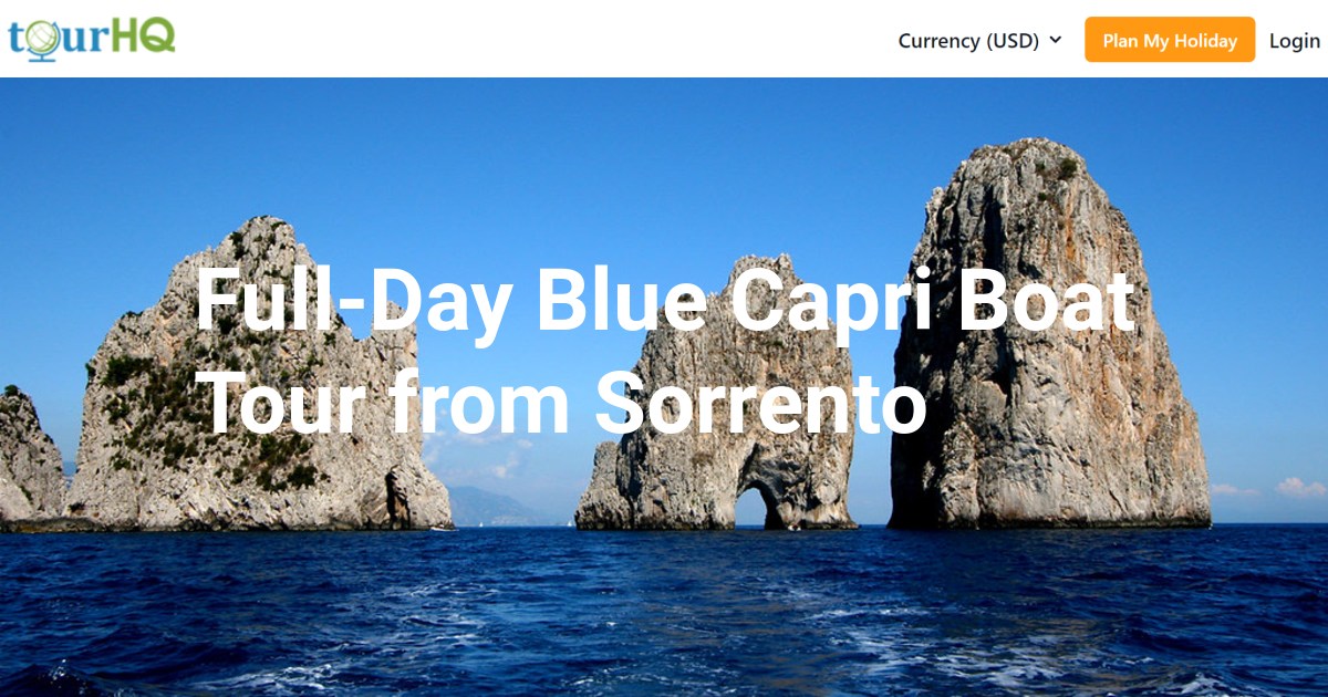 Full-Day Blue Capri Boat Tour from Sorrento