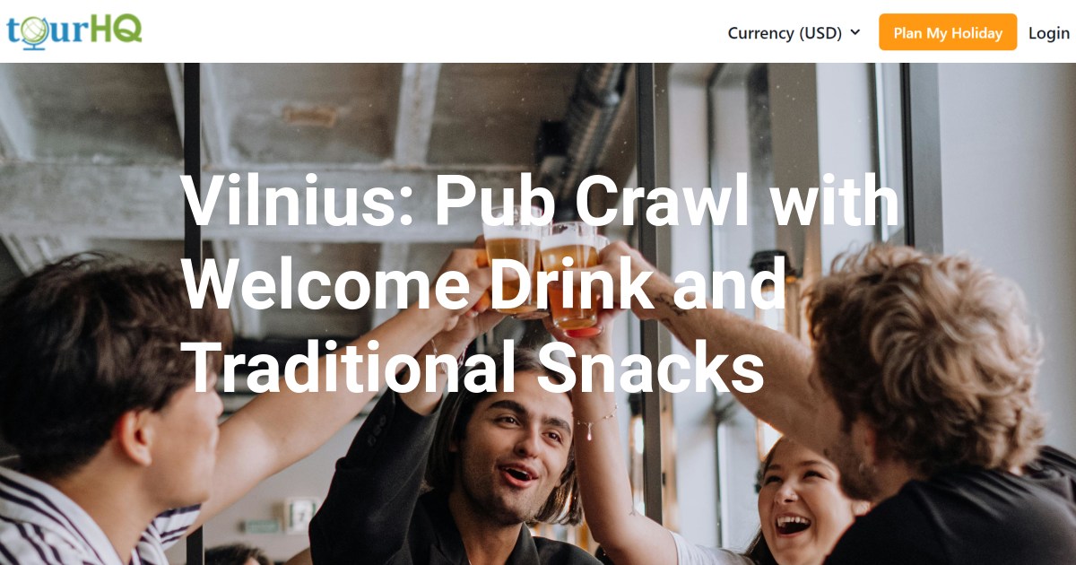 Vilnius: Pub Crawl with Welcome Drink and Traditional Snacks