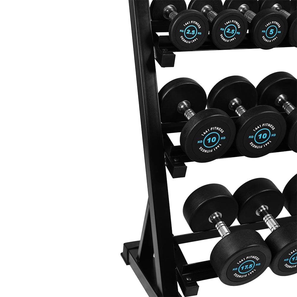 1441 Fitness Premium Round Dumbbell Set 2.5 Kg - 20 Kg (8 Pairs) Blue ...