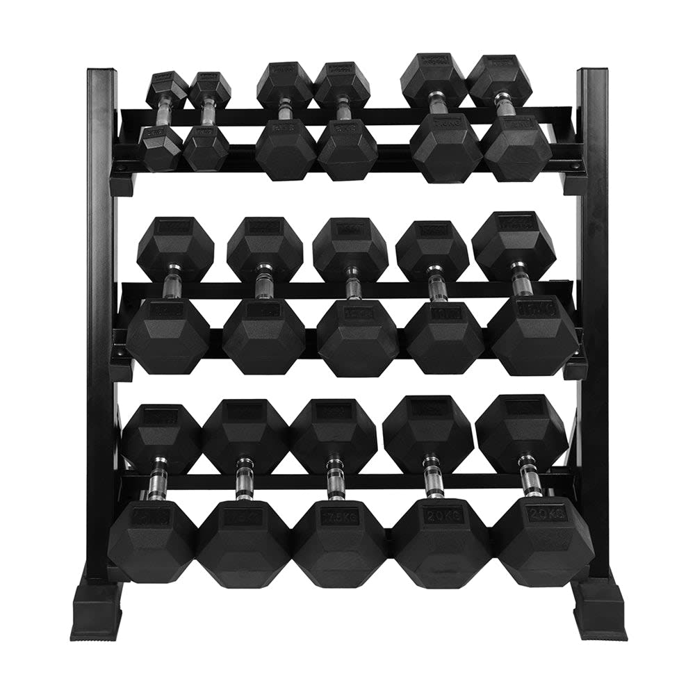 Hex Dumbbell Set 2.5 To 20 Kg (8 Pairs) With Dumbbell Rack | Strength ...