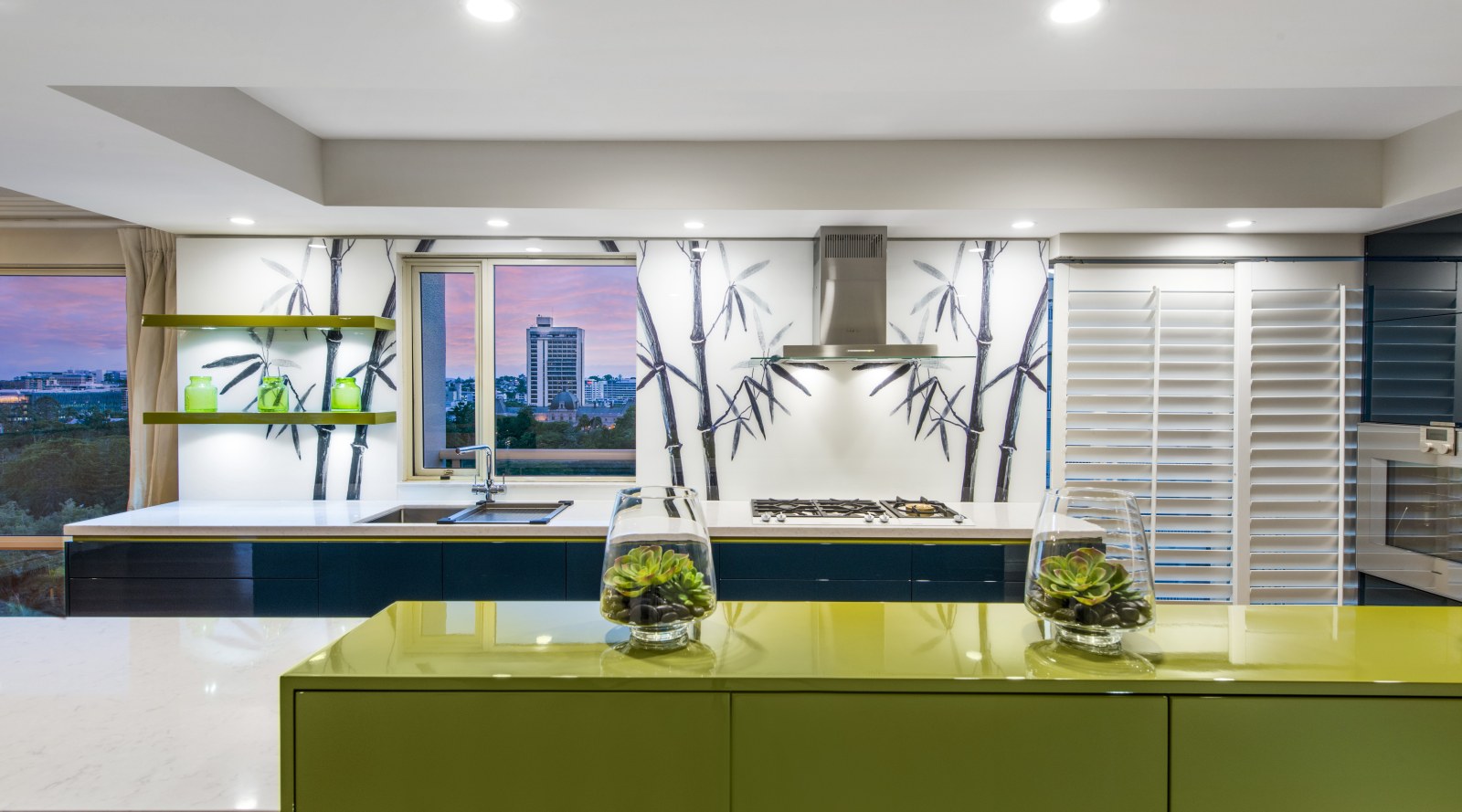 Contemporary kitchen with bamboo motif and… | Trends