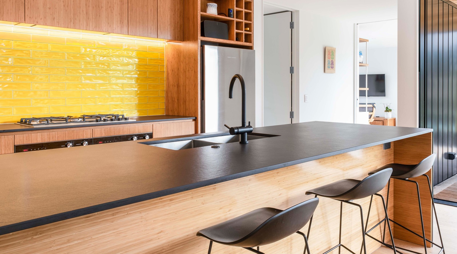 Yellow subway tile splashback | Trends