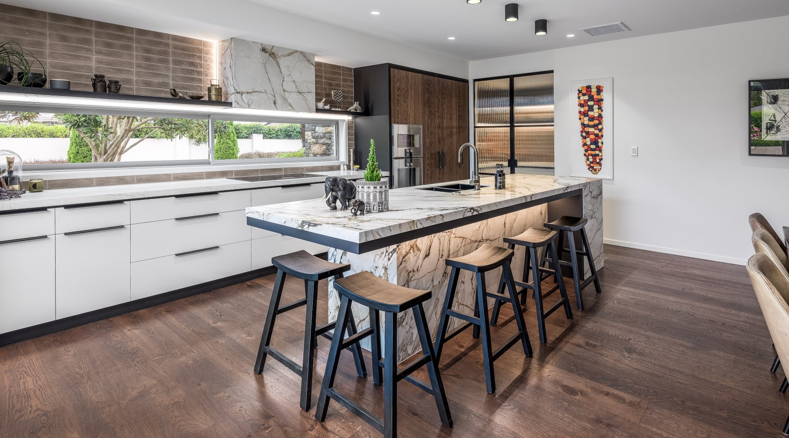 Modern Kitchen Design with Patterned Island & Open… | Trends