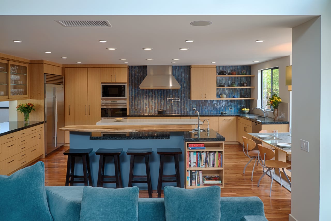 Blue Kitchen Oak Contemporary Shaker Style Kitchen Pocelain And Marine