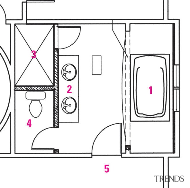 bathroom top view drawing