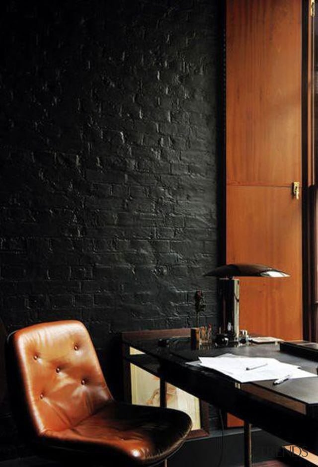 dark brick wall interior