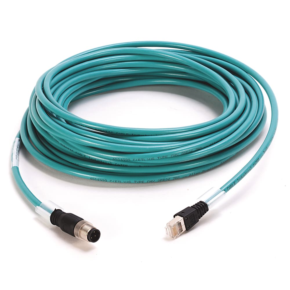 Ethernet Cable, M12-RJ45, Shielded, High Flex, 12 meter Triple-S