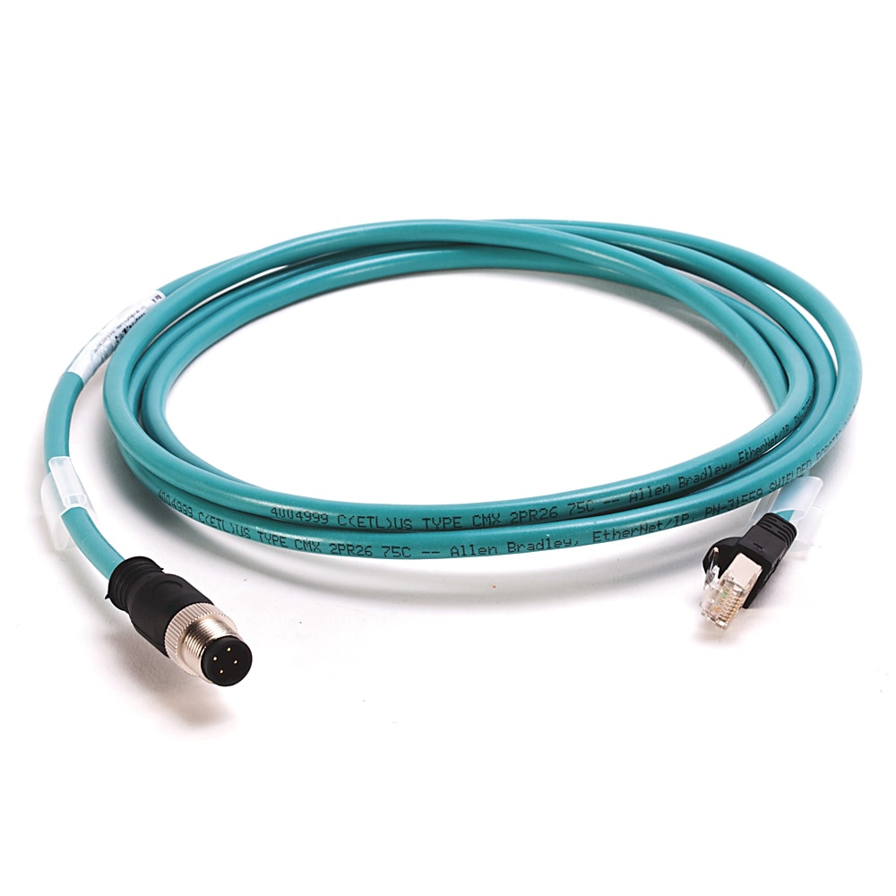 Ethernet Cable, M12-RJ45, Shielded, High Flex, 2 meter Triple-S