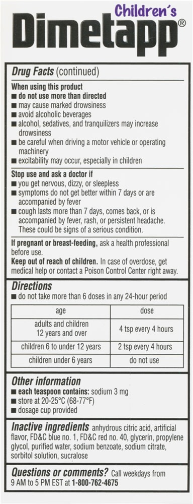 Dimetapp Children's Cold & Cough Liquid Grape Flavor | Optum Store ...