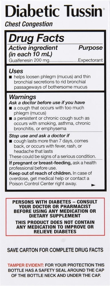 Diabetic Tussin Expectorant Liquid | Optum Store | Optum Store