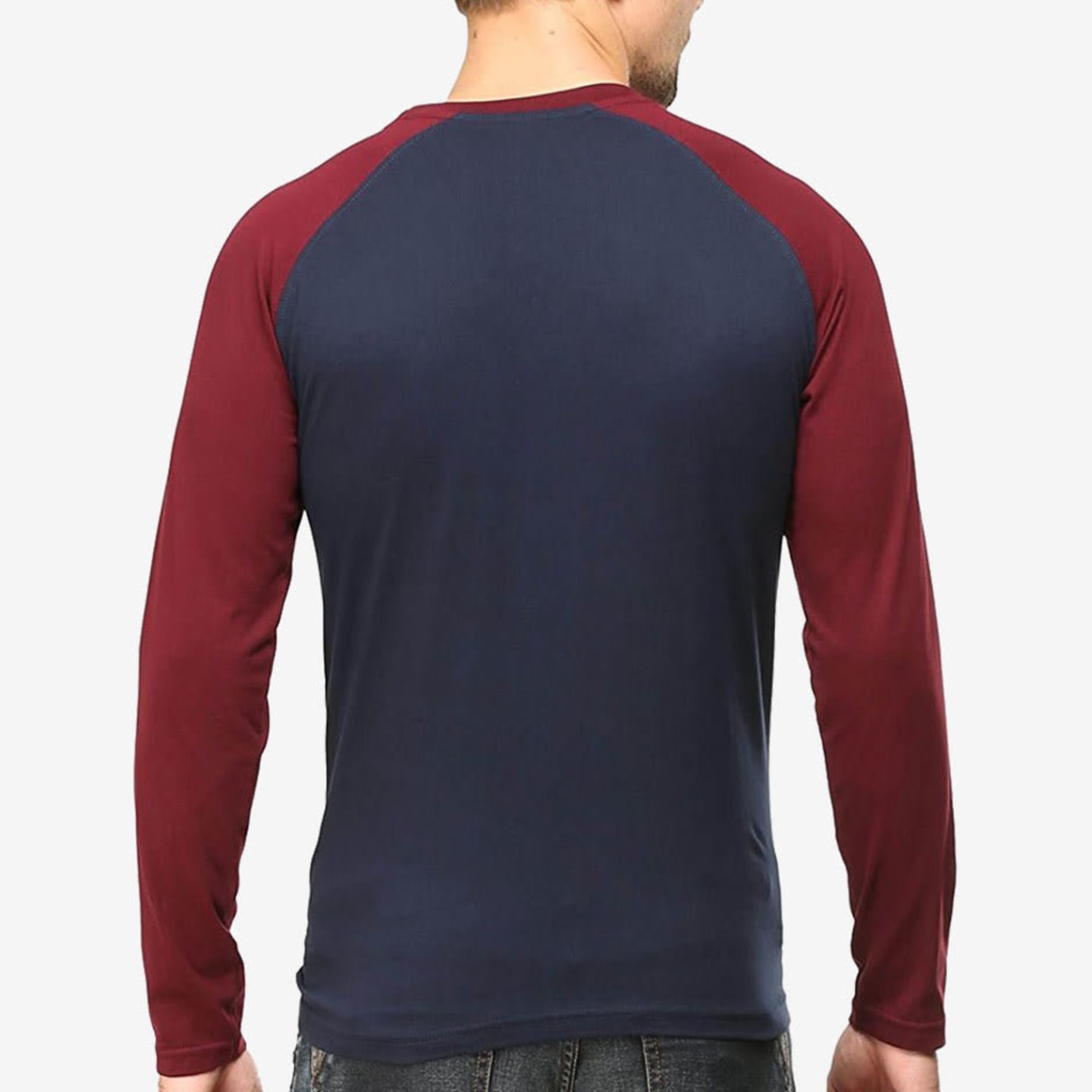 Red And Navy Blue Raglan Unisex Tshirt | Tshirtwala