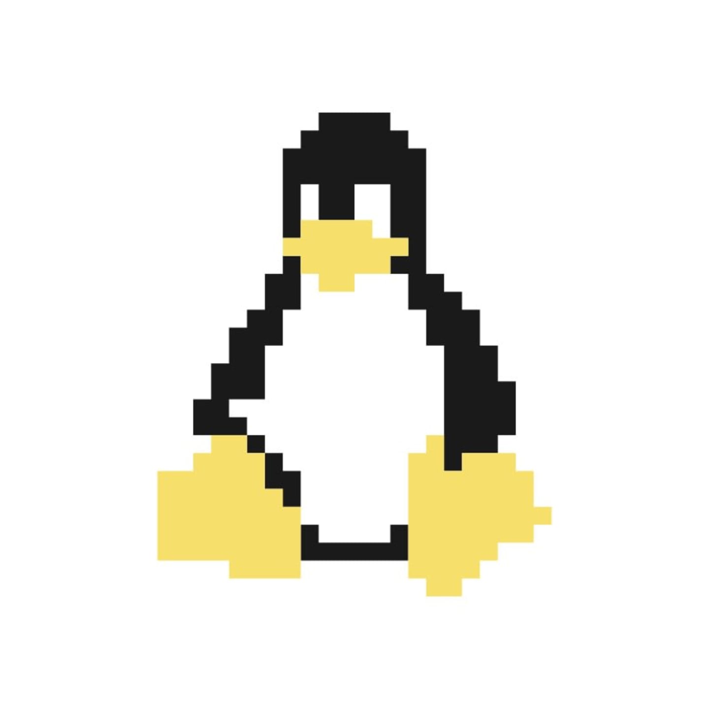 Linux Tux Pixel Art Unisex White Tshirt | Tshirtwala